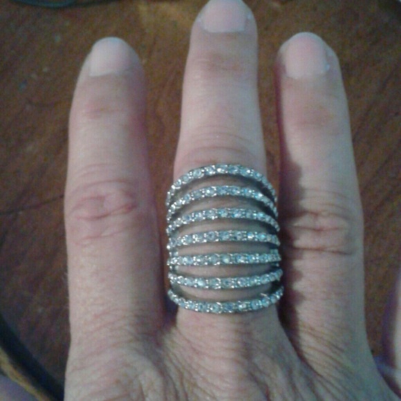 Jewelry | Vintage Rhinestones In Rows Silver Ring | Poshmark